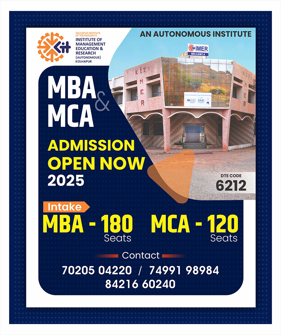 Best MBA & MCA Institute in Kolhapur | KIT's IMER - 30+ Years of Legacy